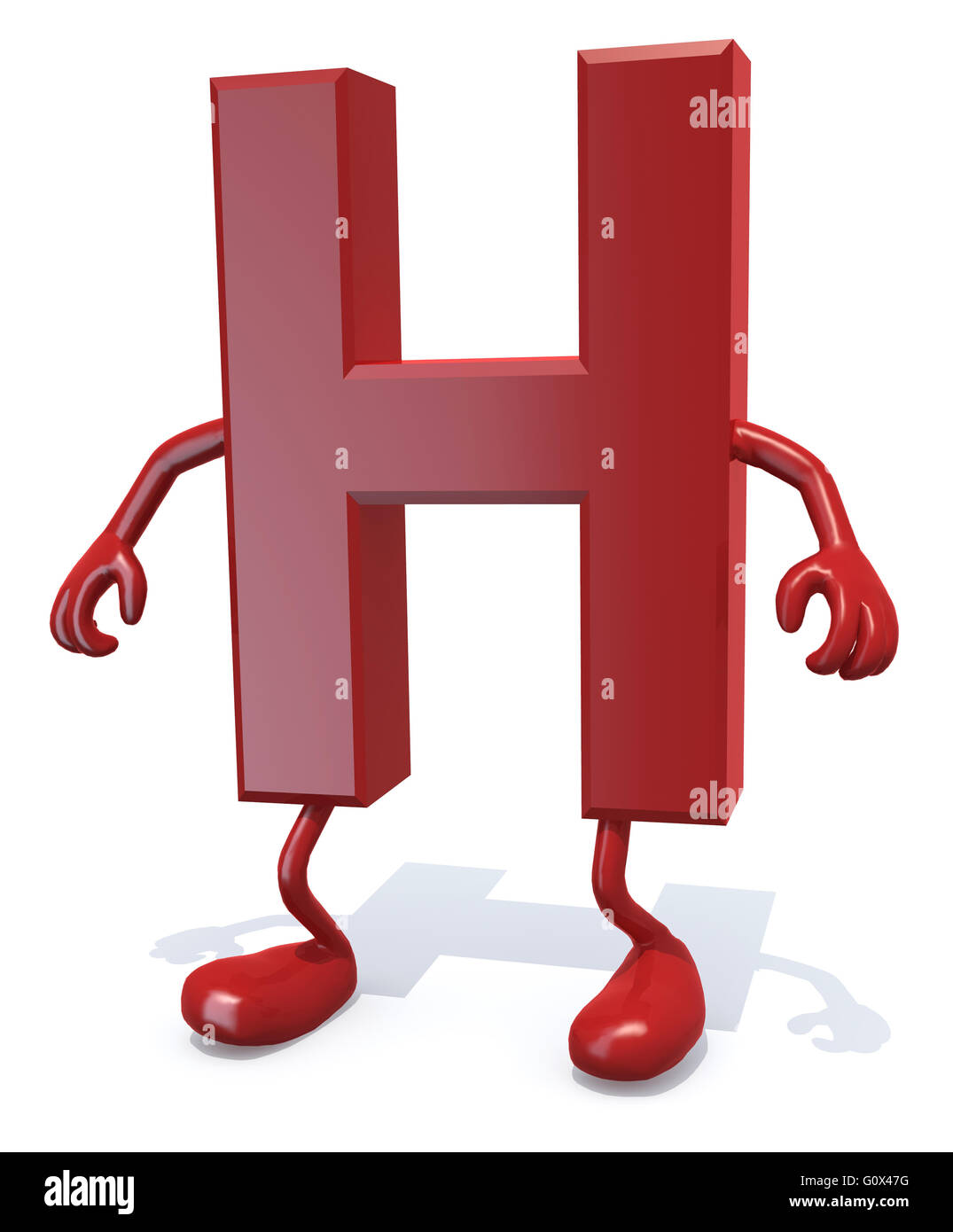 letter with arms and legs posing, isolated on white 3d illustration ...