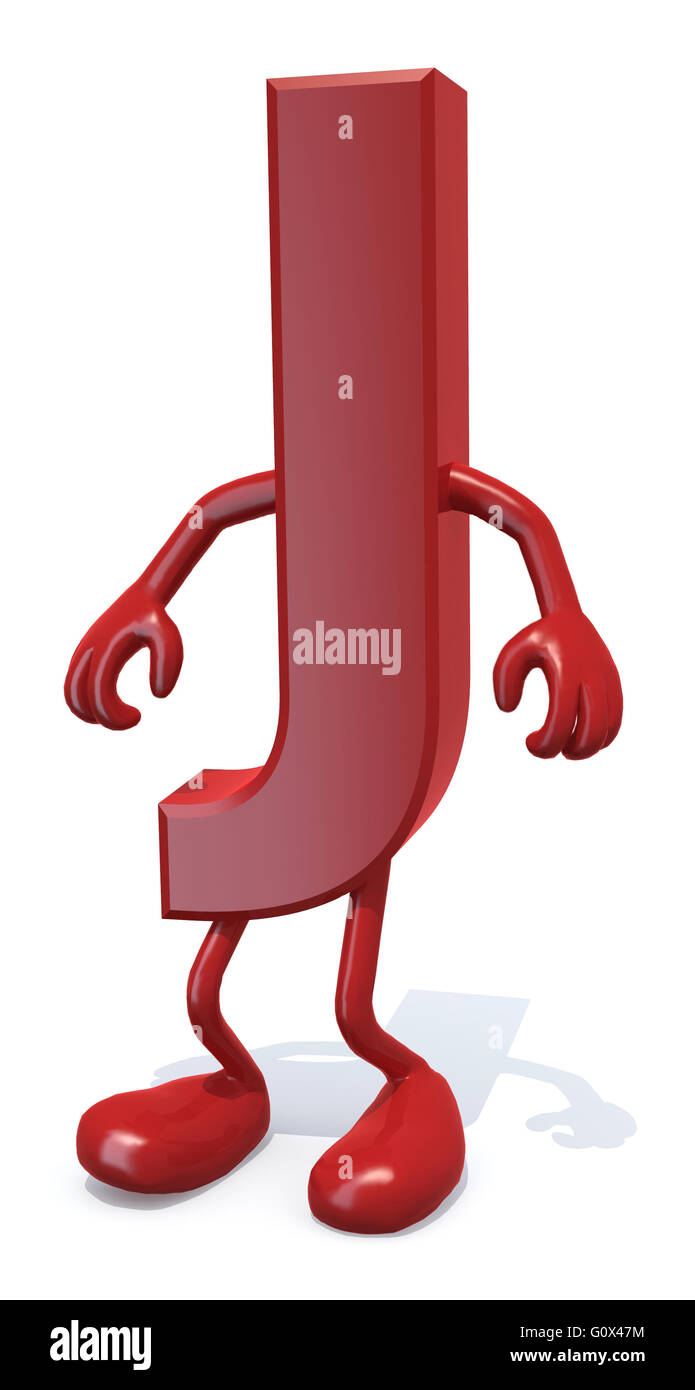 letter with arms and legs posing, isolated on white 3d illustration ...