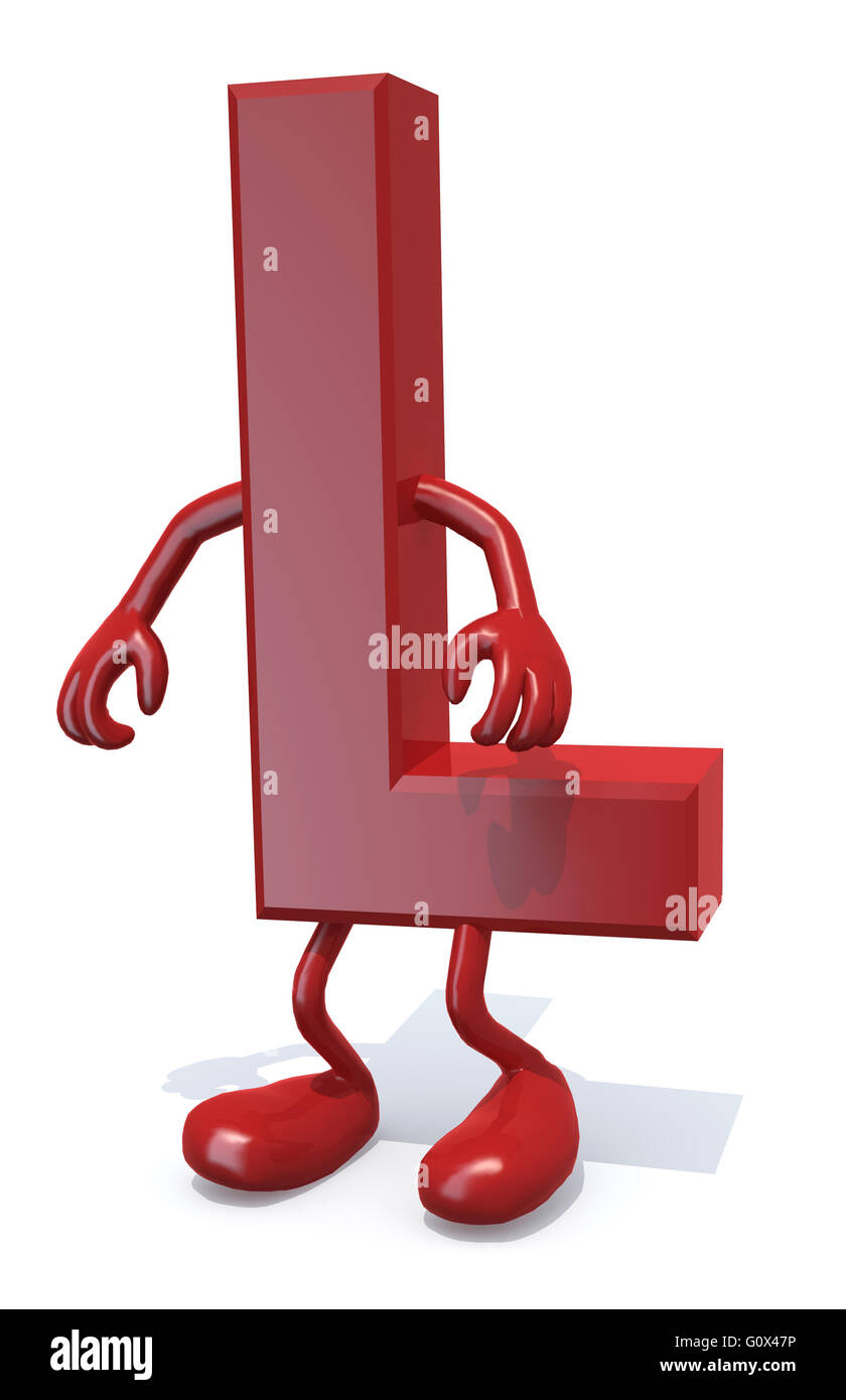 letter with arms and legs posing, isolated on white 3d illustration ...