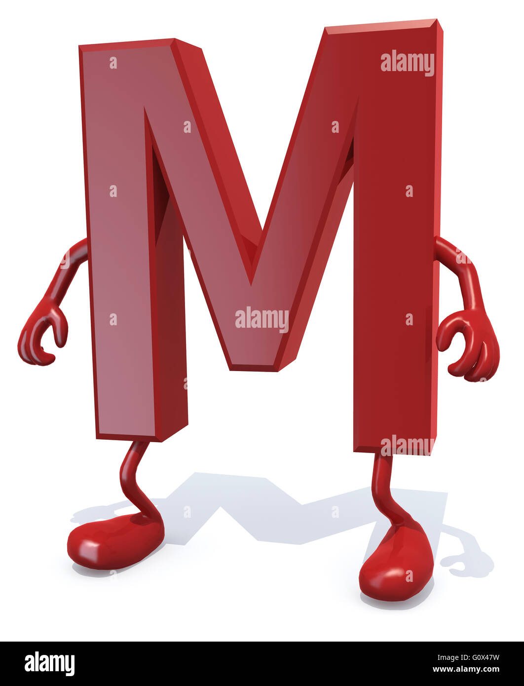 letter with arms and legs posing, isolated on white 3d illustration ...