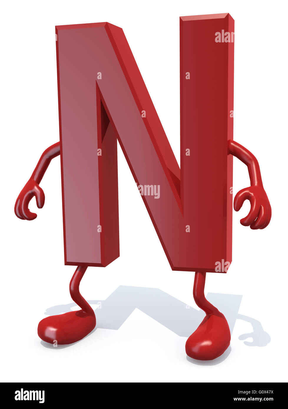 letter with arms and legs posing, isolated on white 3d illustration ...