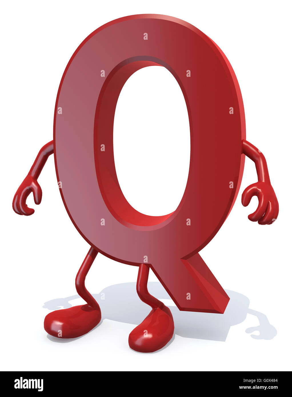 letter with arms and legs posing, isolated on white 3d illustration ...