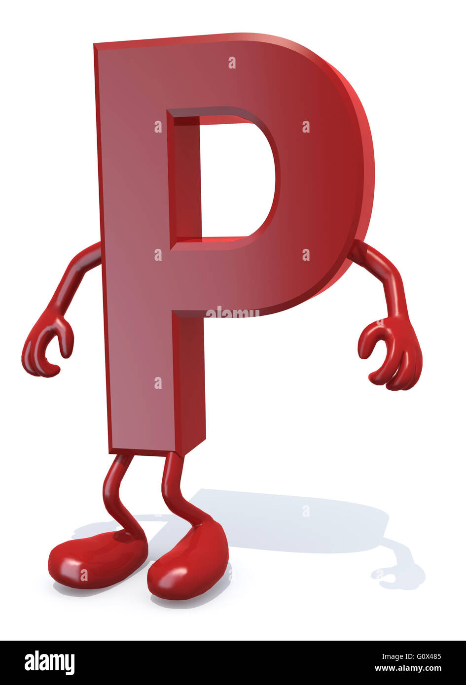 letter with arms and legs posing, isolated on white 3d illustration ...