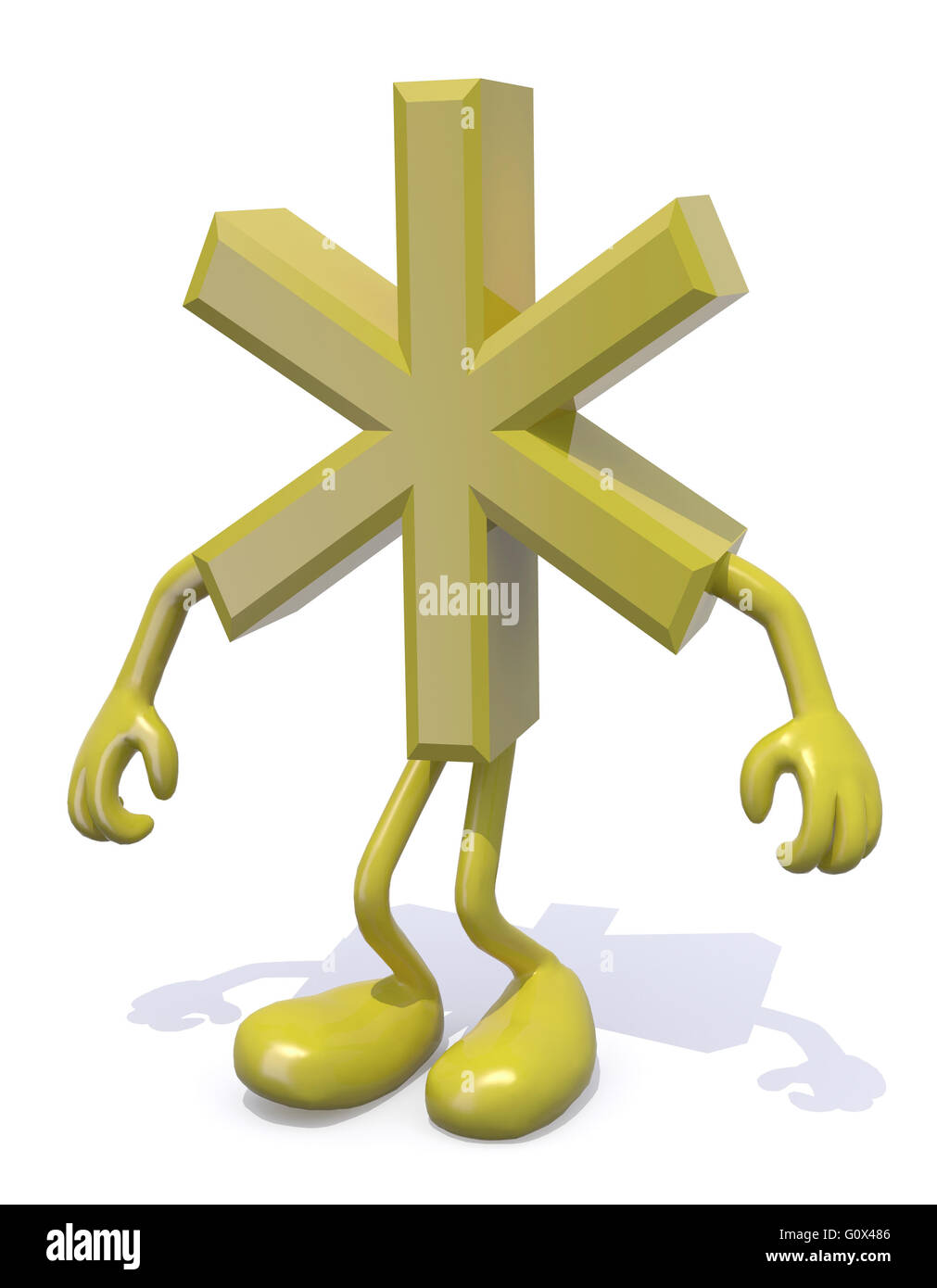 letter with arms and legs posing, isolated on white 3d illustration ...