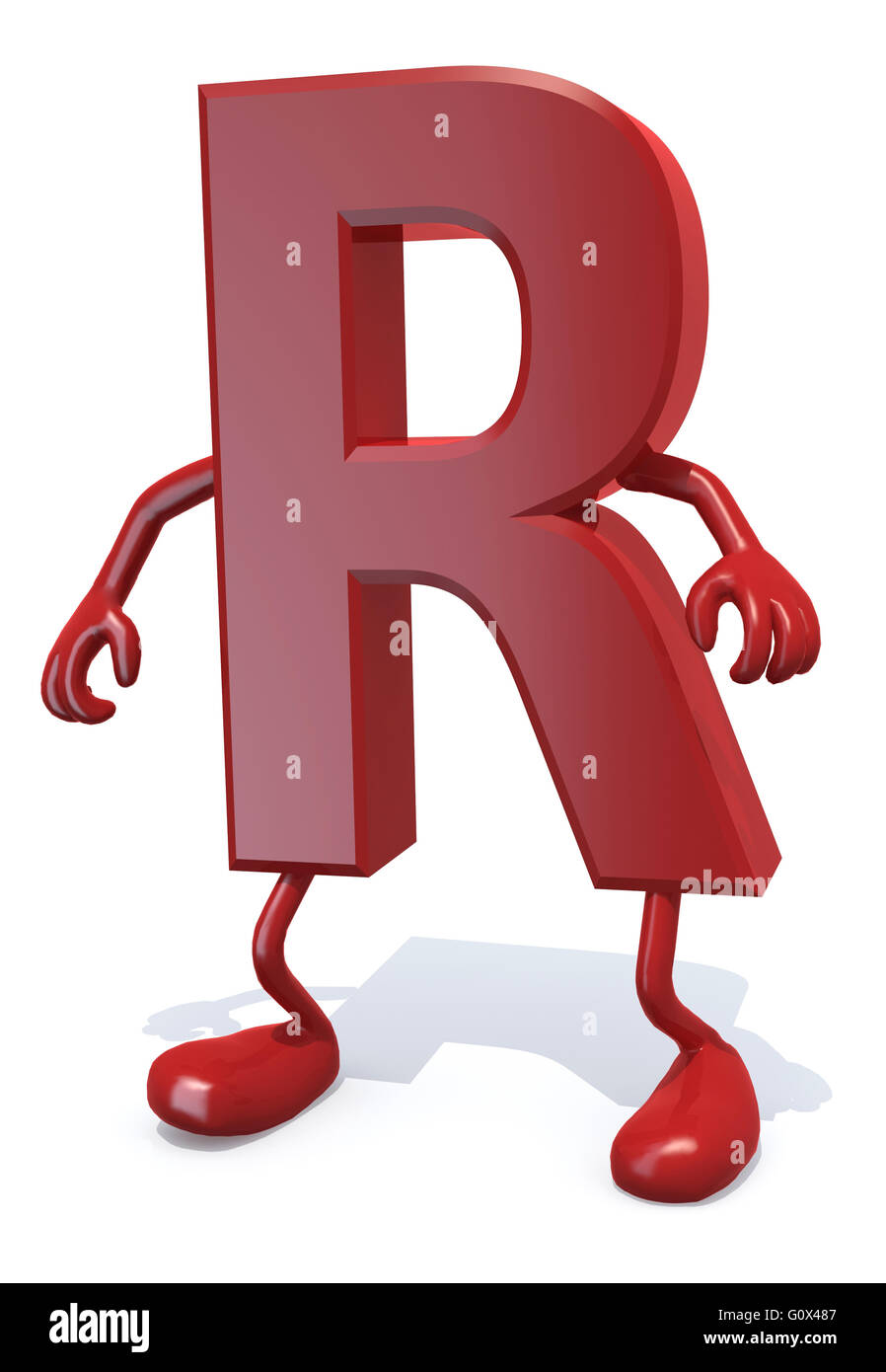 letter with arms and legs posing, isolated on white 3d illustration ...