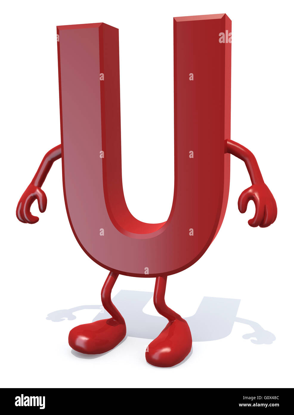 letter with arms and legs posing, isolated on white 3d illustration ...