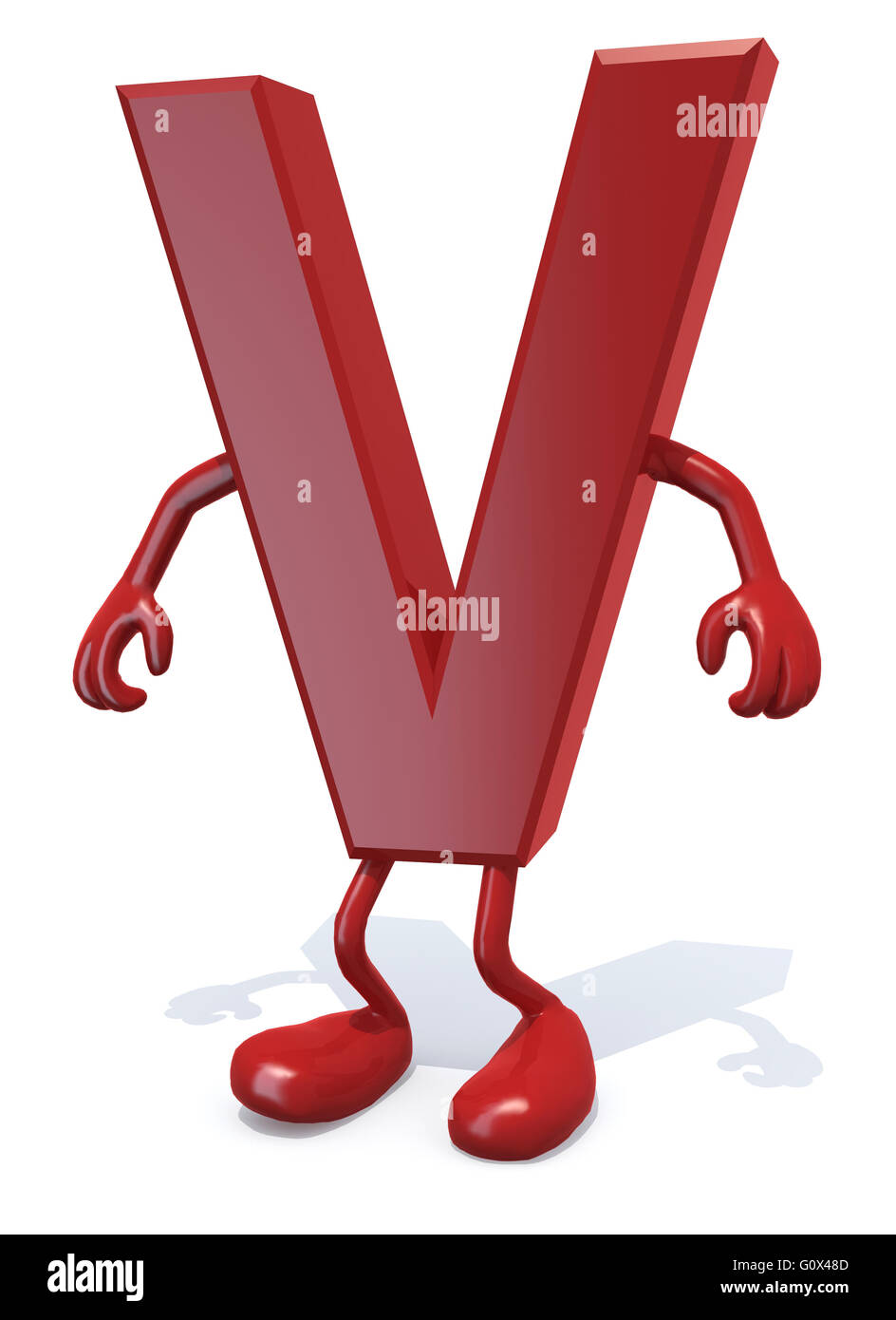 letter with arms and legs posing, isolated on white 3d illustration ...