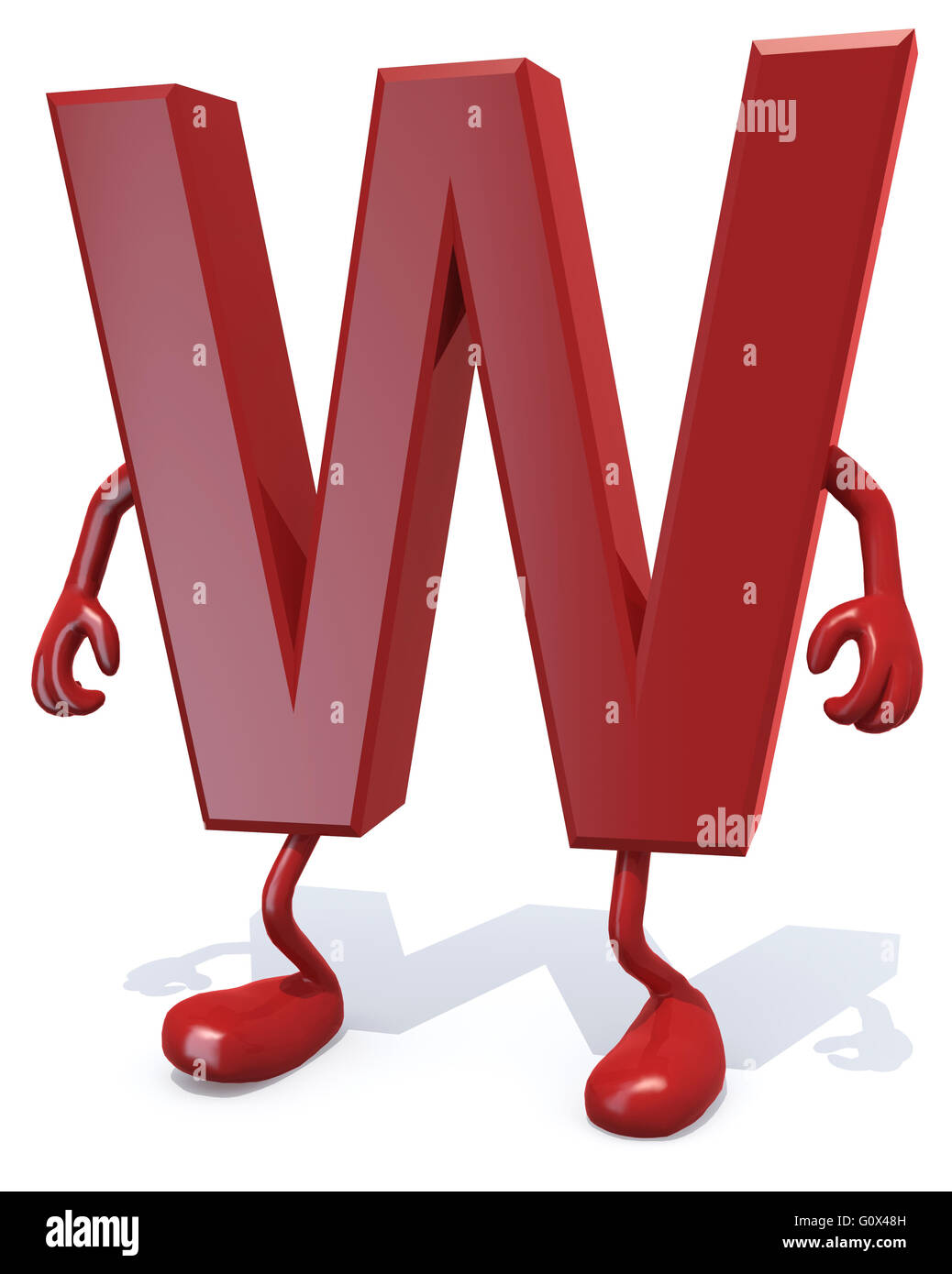 letter with arms and legs posing, isolated on white 3d illustration ...