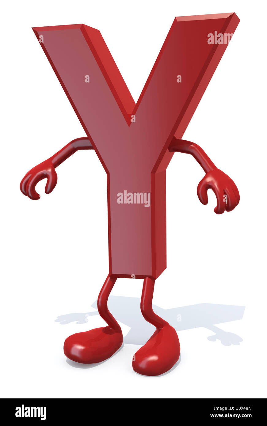 letter with arms and legs posing, isolated on white 3d illustration ...