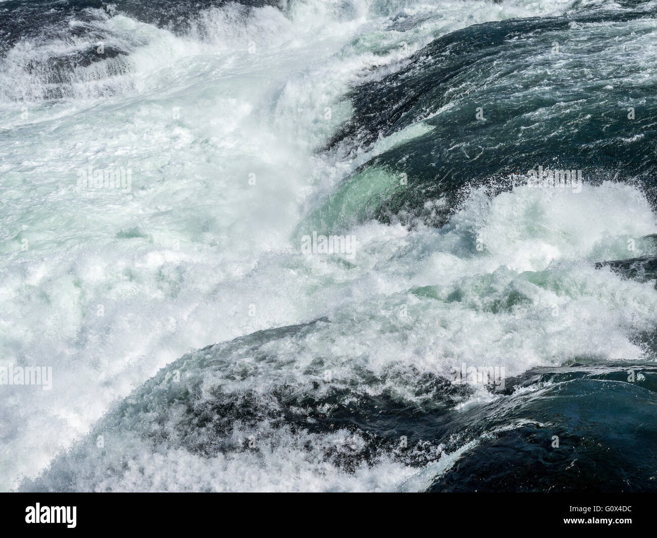 Roaring waterfall The Rhine Falls Neuhausen Switzerland Stock Photo - Alamy