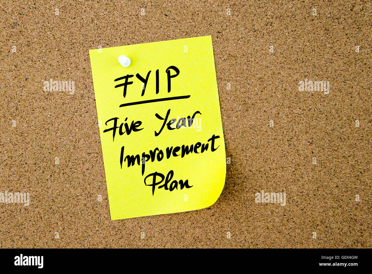 Business Acronym FYIP Five Year Improvement Plan written on yellow ...