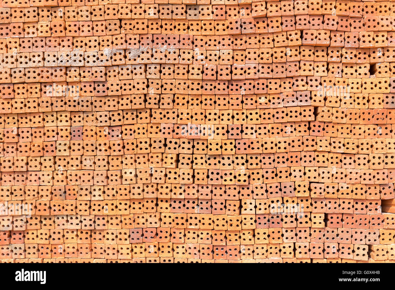 pattern of red bricks stack, abstract background Stock Photo - Alamy