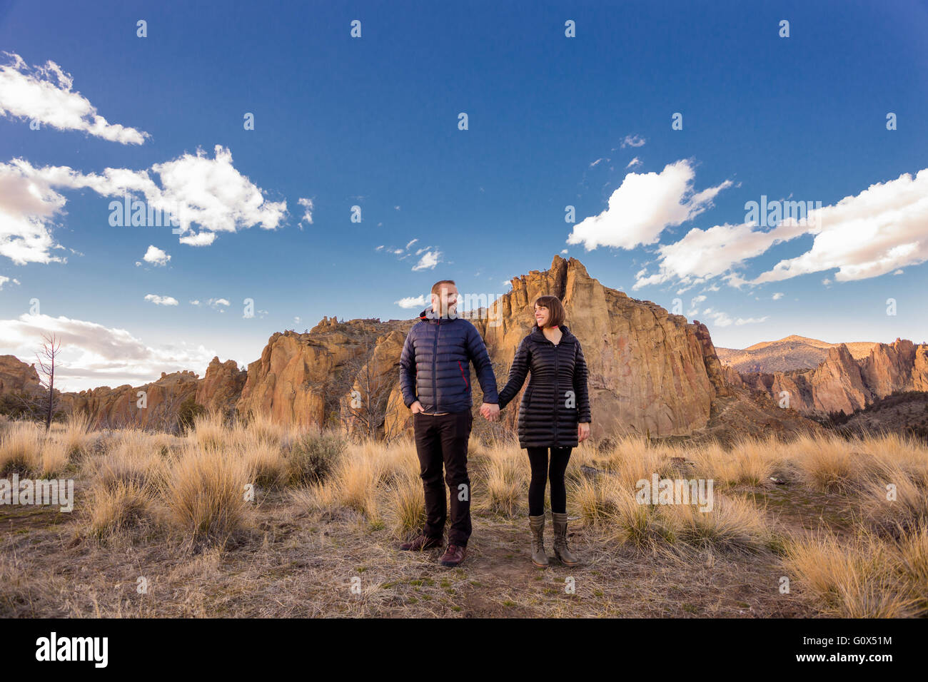 Lifestyle portrait of an engaged couple that loves the outdoors at ...