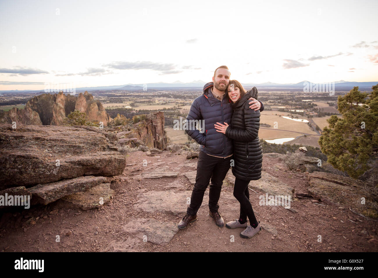 Lifestyle portrait of an engaged couple that loves the outdoors at ...