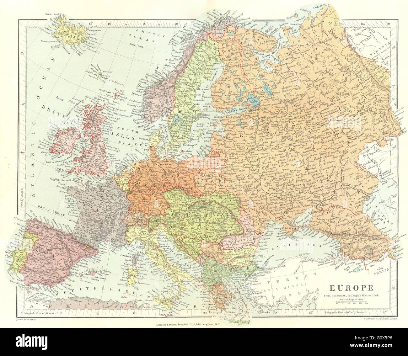 EUROPE: political. Austria-Hungary Wallachia Eastern Rumelia. STANFORD ...