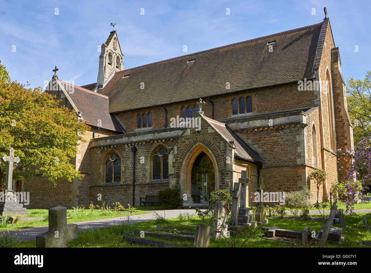 St Mary's Church, Long Ditton, Surrey, England, in spring Stock Photo ...