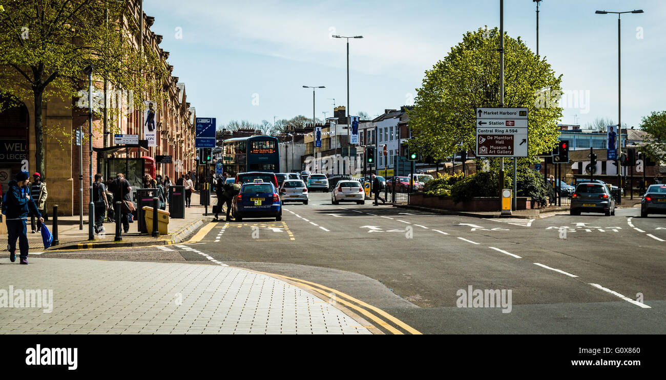 London Road and Waterloo Way Outside the Railway station in Leicester ...