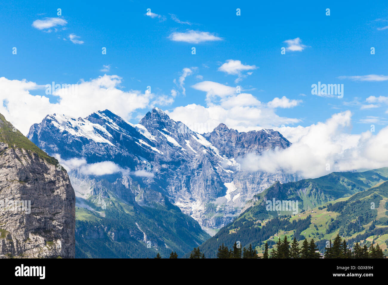 Stunning view of the alps on Bernese Oberland near Grindelwald ...