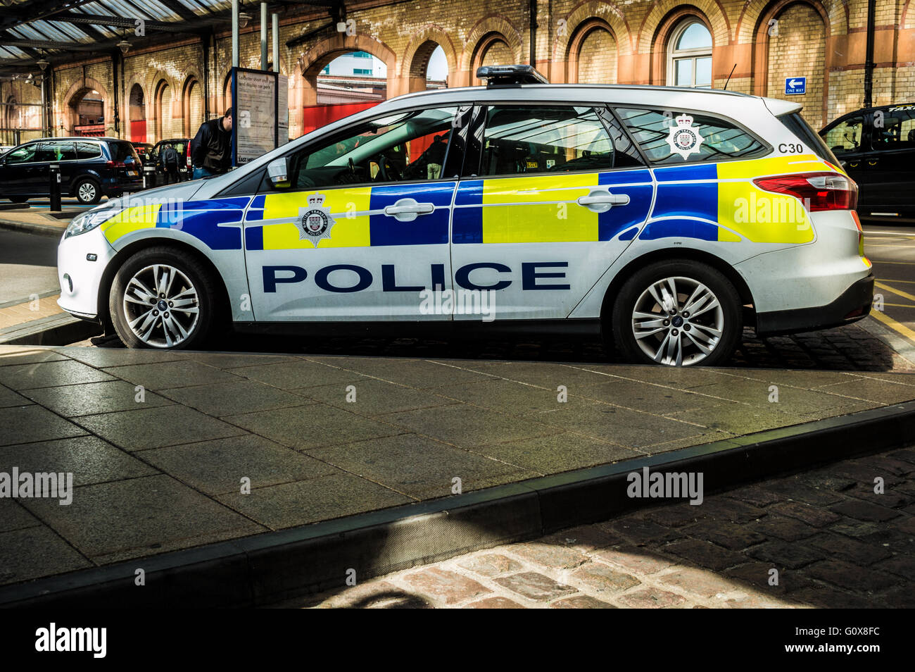 British Transport Police Vehicle at Leicester Station Stock Photo - Alamy