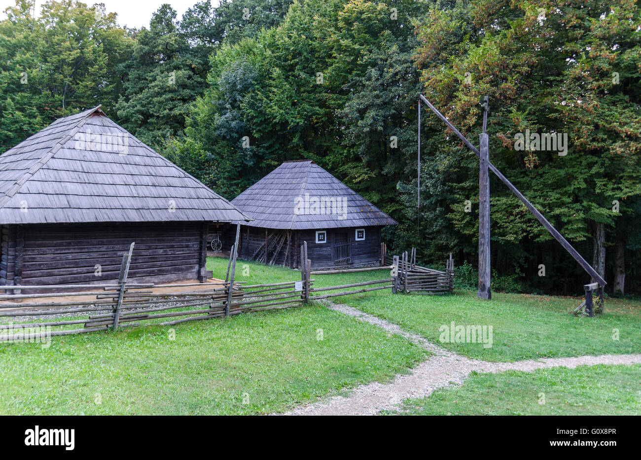 Old traditional houses from Romania rural area Stock Photo - Alamy
