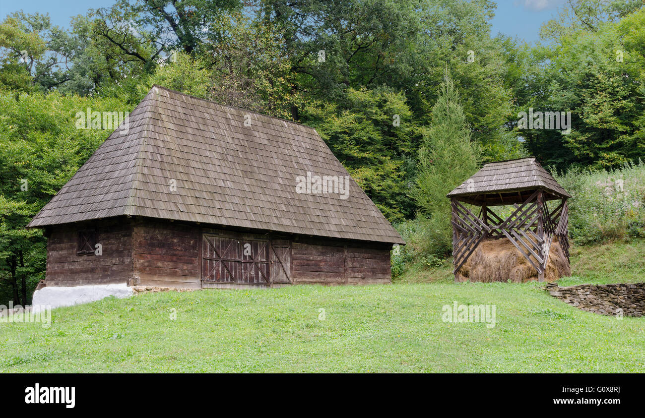 Old traditional houses from Romania rural area Stock Photo - Alamy