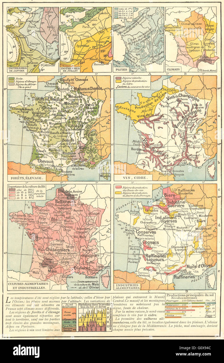 FRANCE: Agriculture: Forests livestock wine cider crops food produce ...