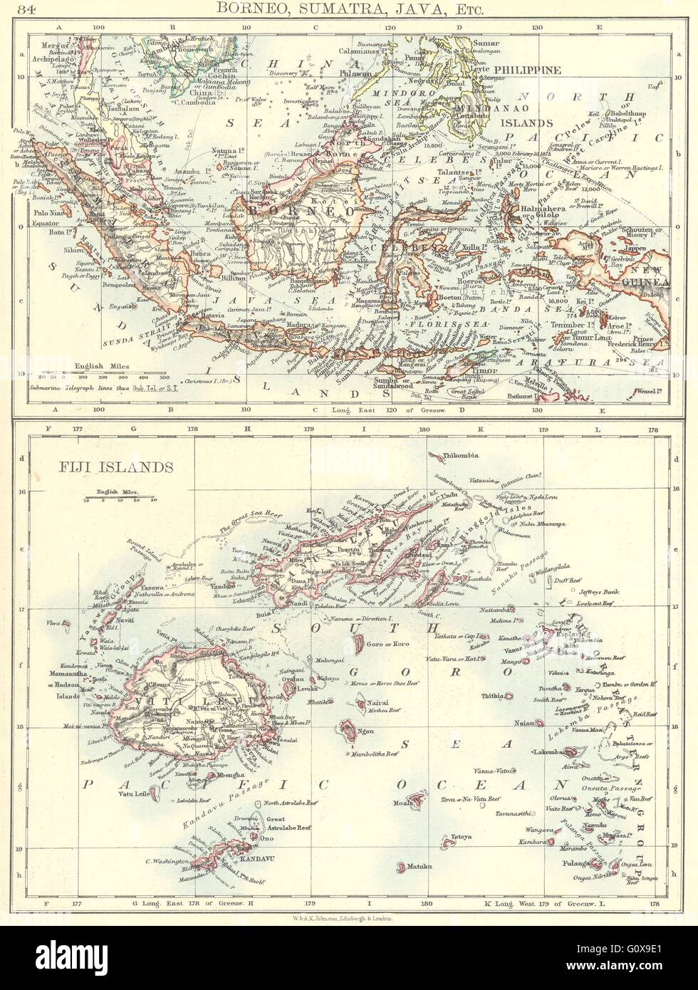 INDONESIA: Borneo, Sumatra, Java; Fiji Islands Viti Levu Vanu Levu ...