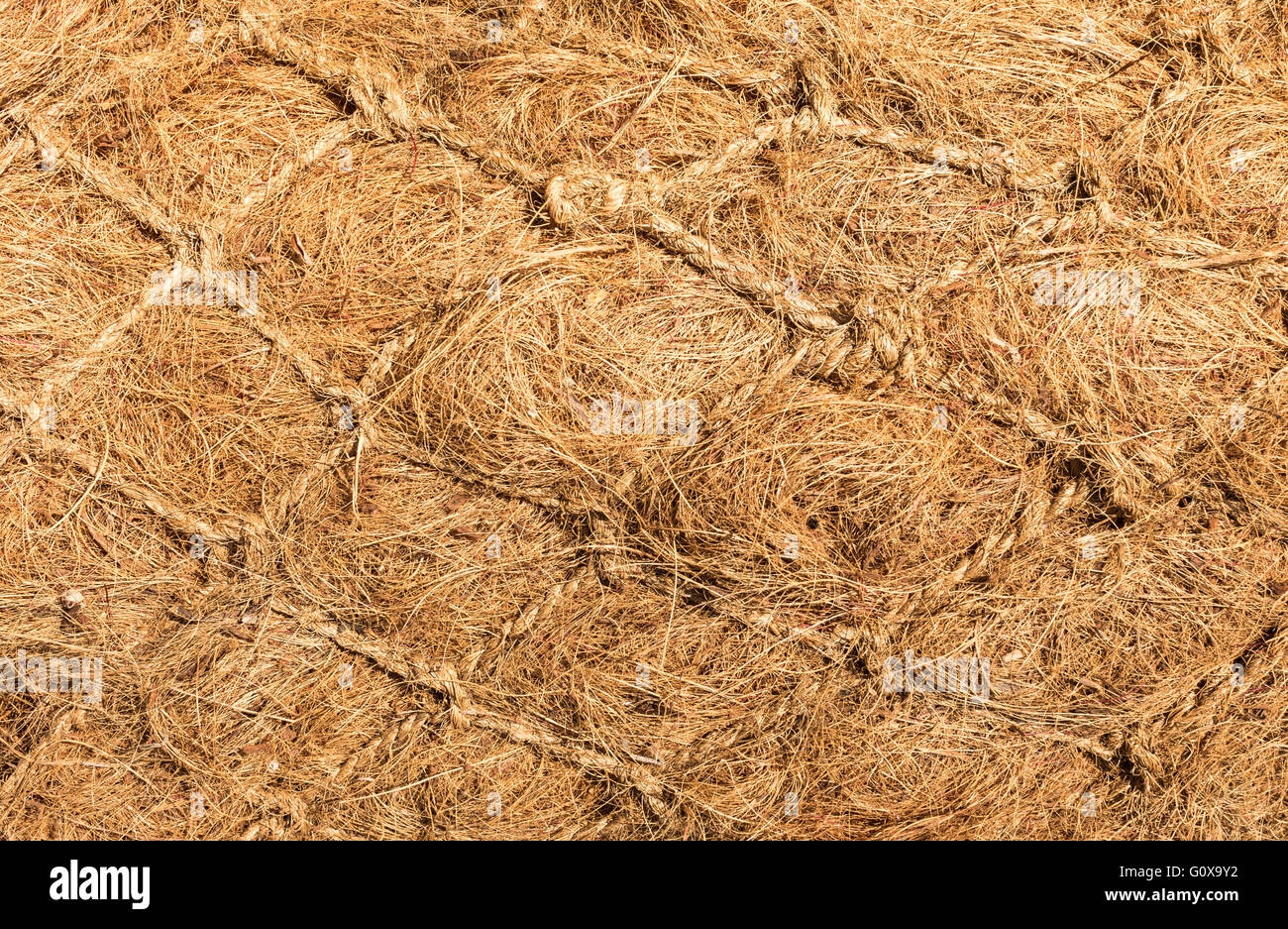 Dry flax fiber that has been compress in a net Stock Photo - Alamy