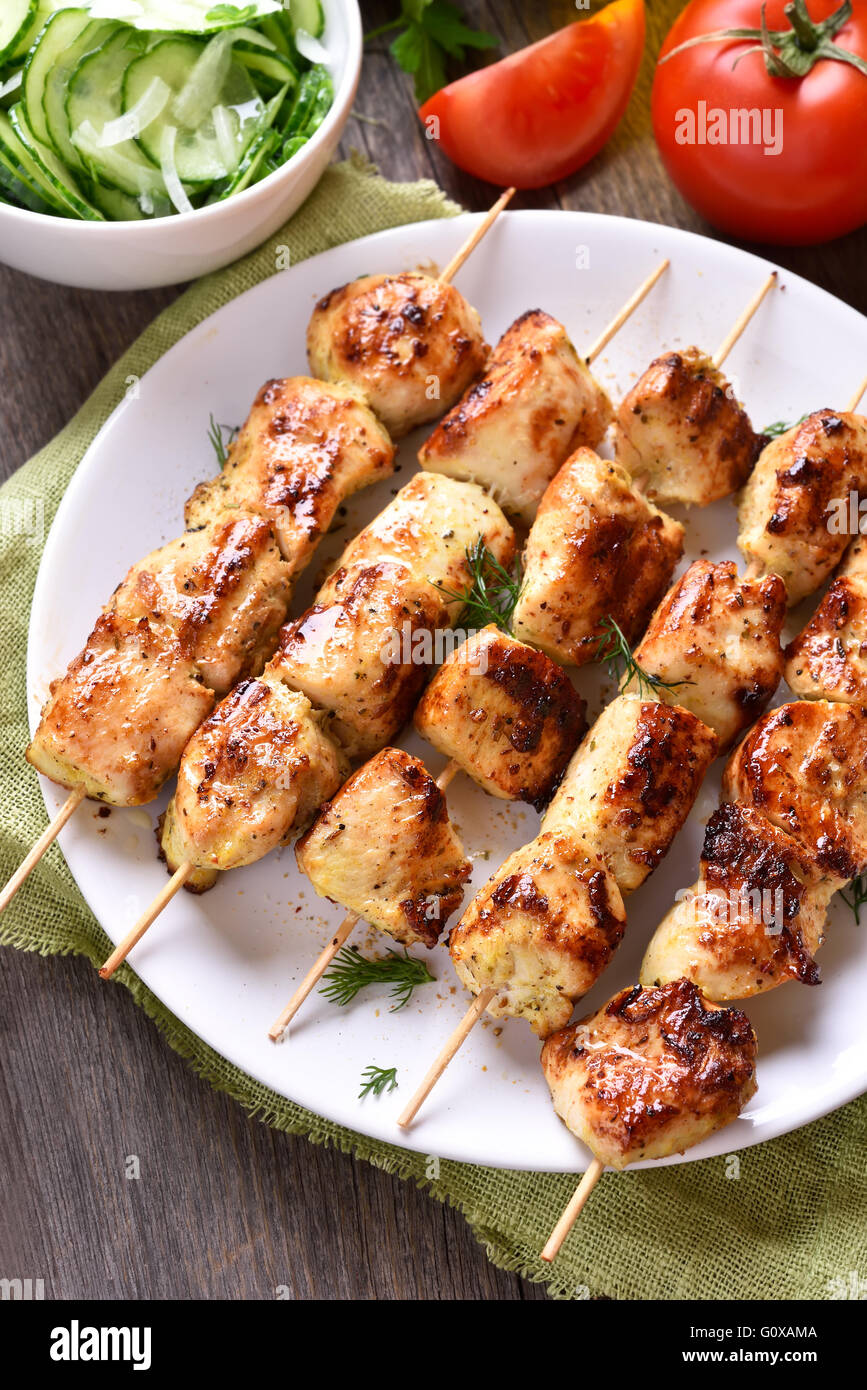 Kebabs on a plate hi-res stock photography and images - Alamy