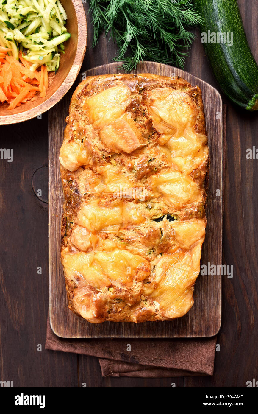 Vegetable bread from zucchini and carrot, top view Stock Photo - Alamy