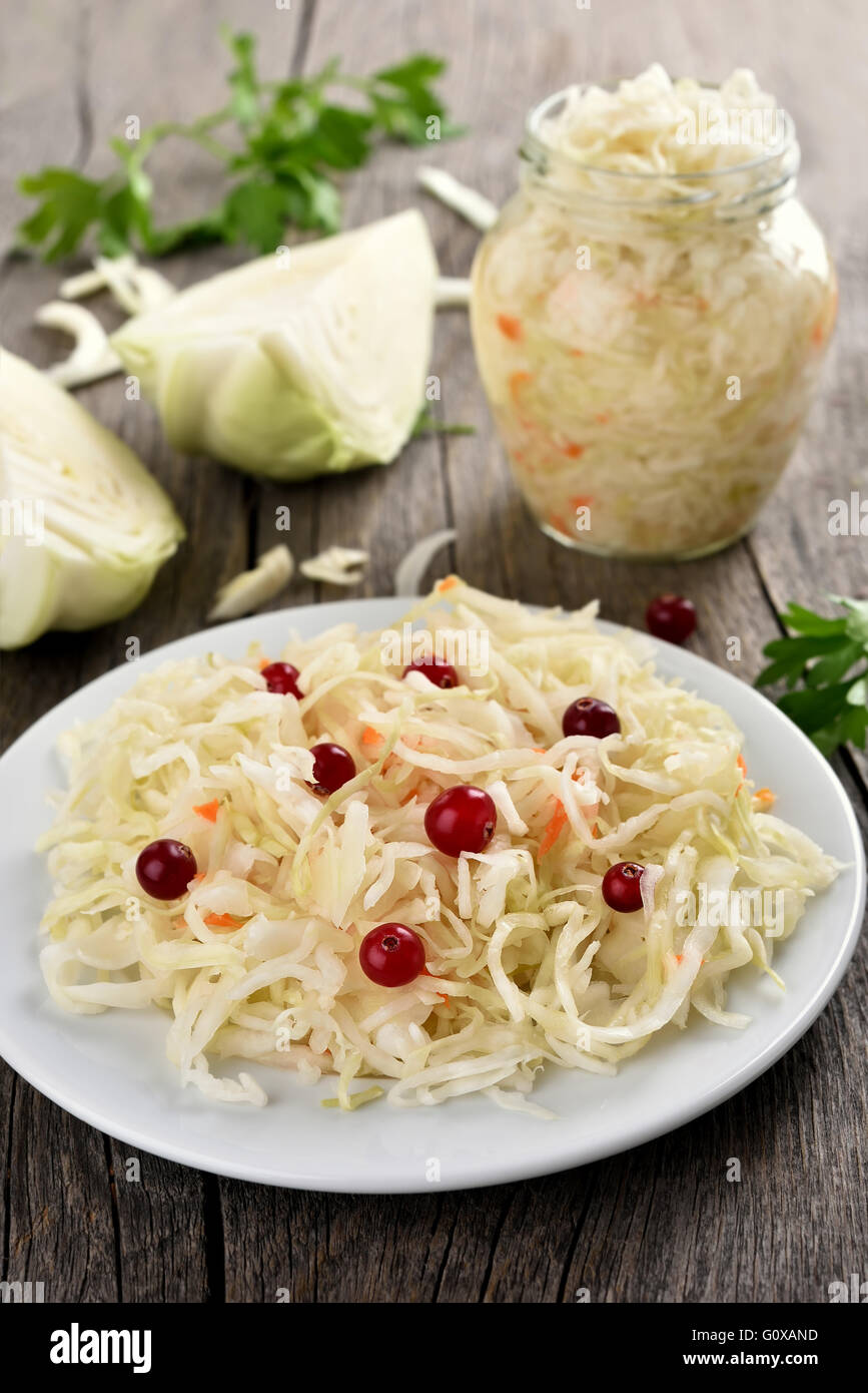 Pickled marinated cabbage (sauerkraut), country style Stock Photo - Alamy