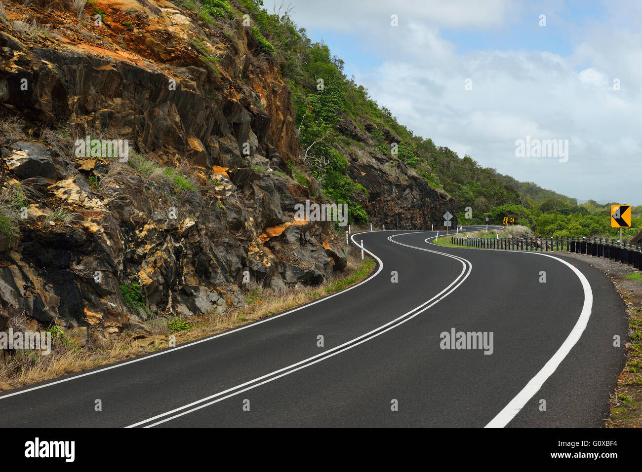 Winding Coastal Road, Captain Cook Highway, Queensland, Australia Stock ...