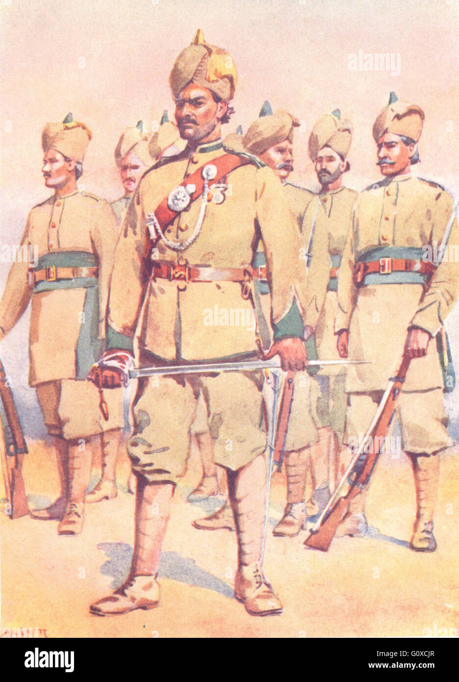 INDIA: Army: 33rd Punjabis Subedar Punjabi Musalmans, antique print ...