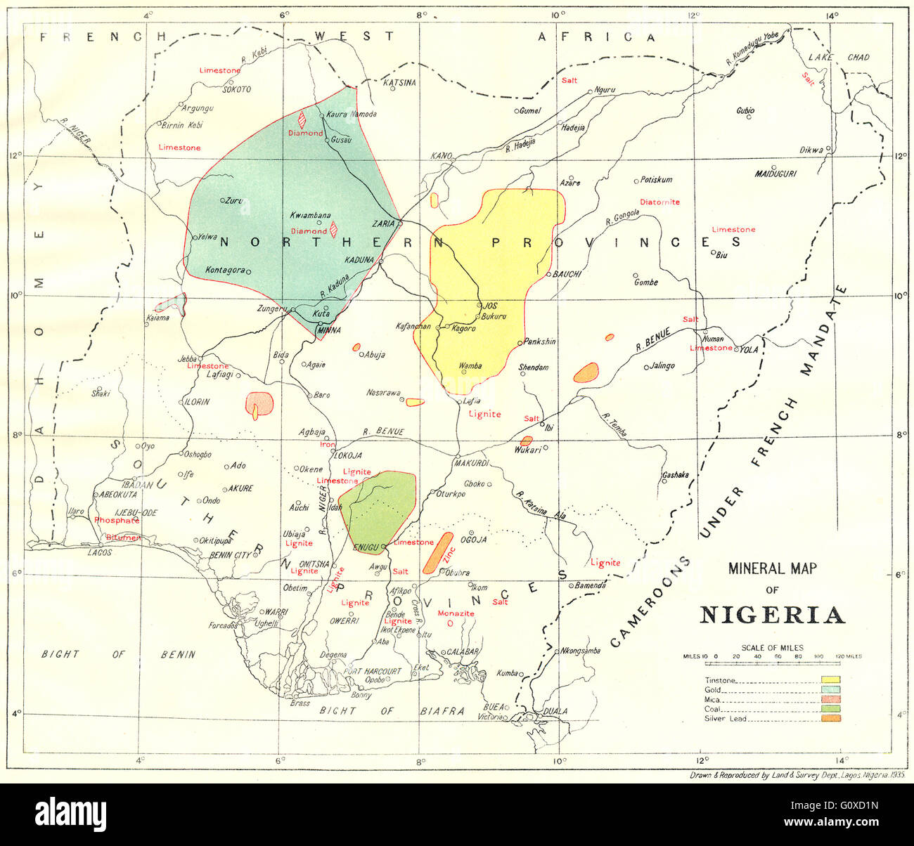 Nigeria Map Antique High Resolution Stock Photography and Images - Alamy