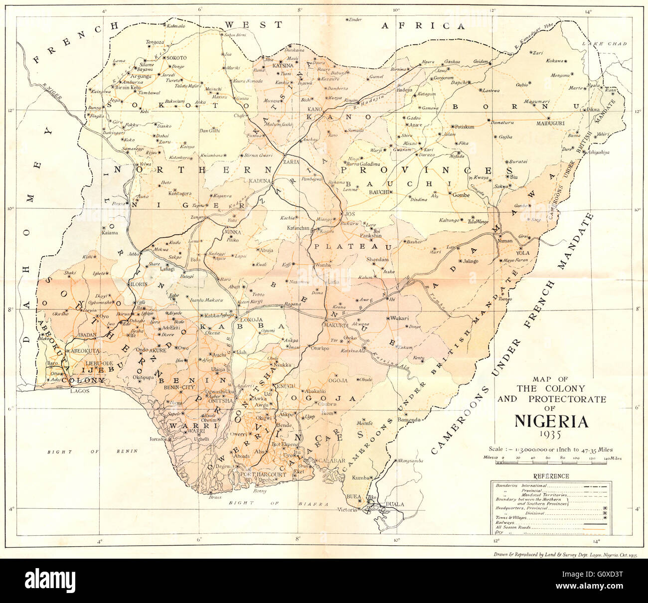 NIGERIA: Lagos census map(23 4 1931)main divisions population, 1936 ...