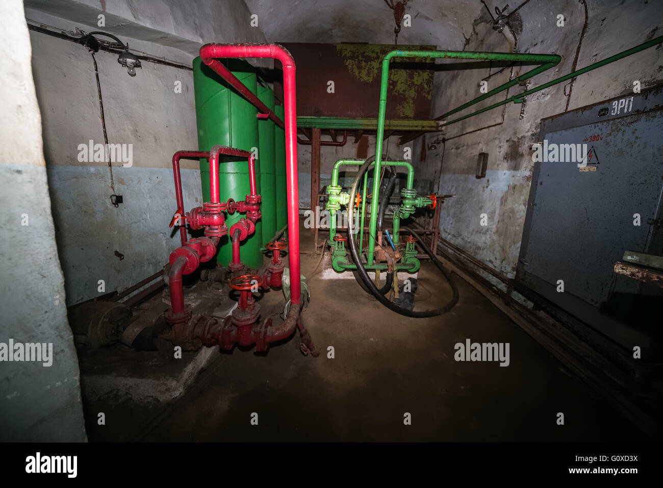 Secret Communist Party Nuclear Bunker and Shelter - Pipes Stock Photo ...