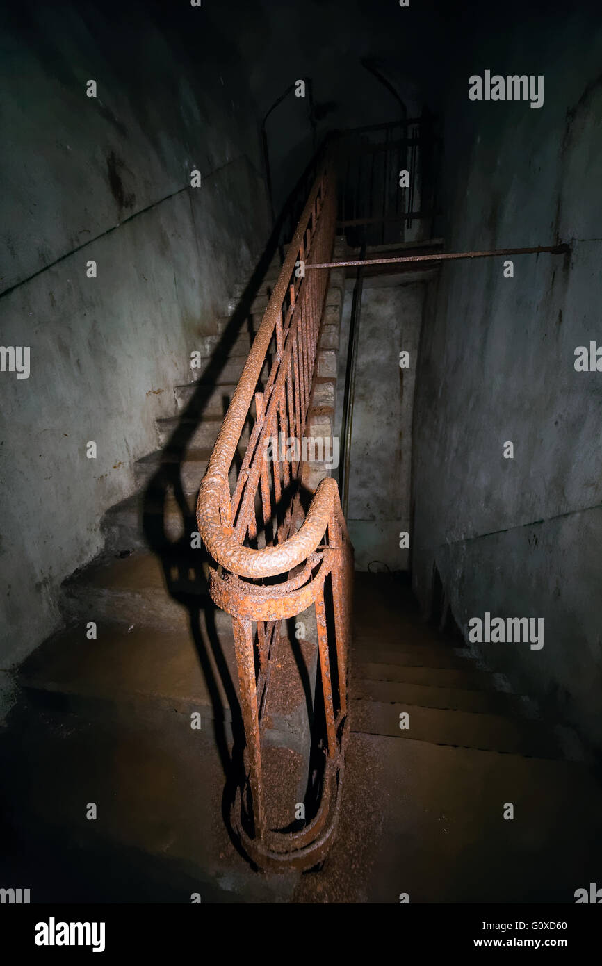 Secret Communist Party Nuclear Bunker and Shelter - Stairs Stock Photo ...