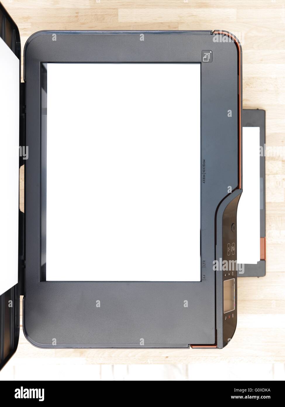 A close up shot of a home document printer Stock Photo - Alamy