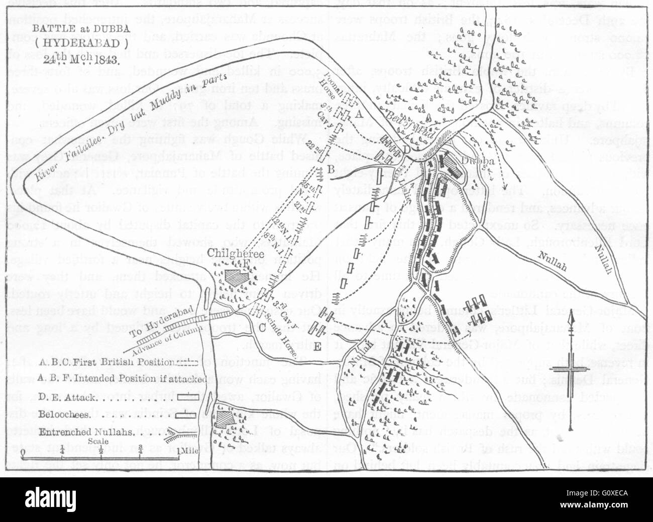 PAKISTAN: Plan of the Battle of Dubba, c1880 antique map Stock Photo ...