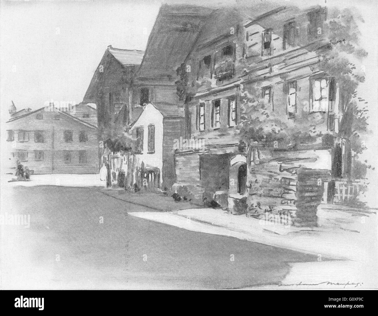 SWITZERLAND: Interlaken, vintage print 1920 Stock Photo - Alamy