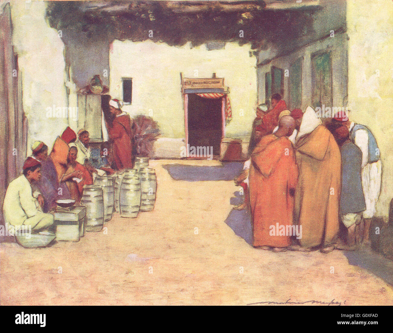 MOROCCO: A Courtyard, Morocco, vintage print 1920 Stock Photo - Alamy