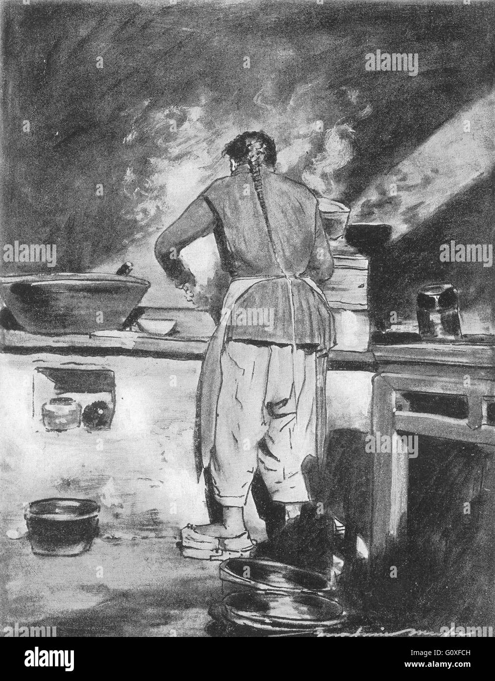 CHINA: Chinese Cook, vintage print 1920 Stock Photo - Alamy
