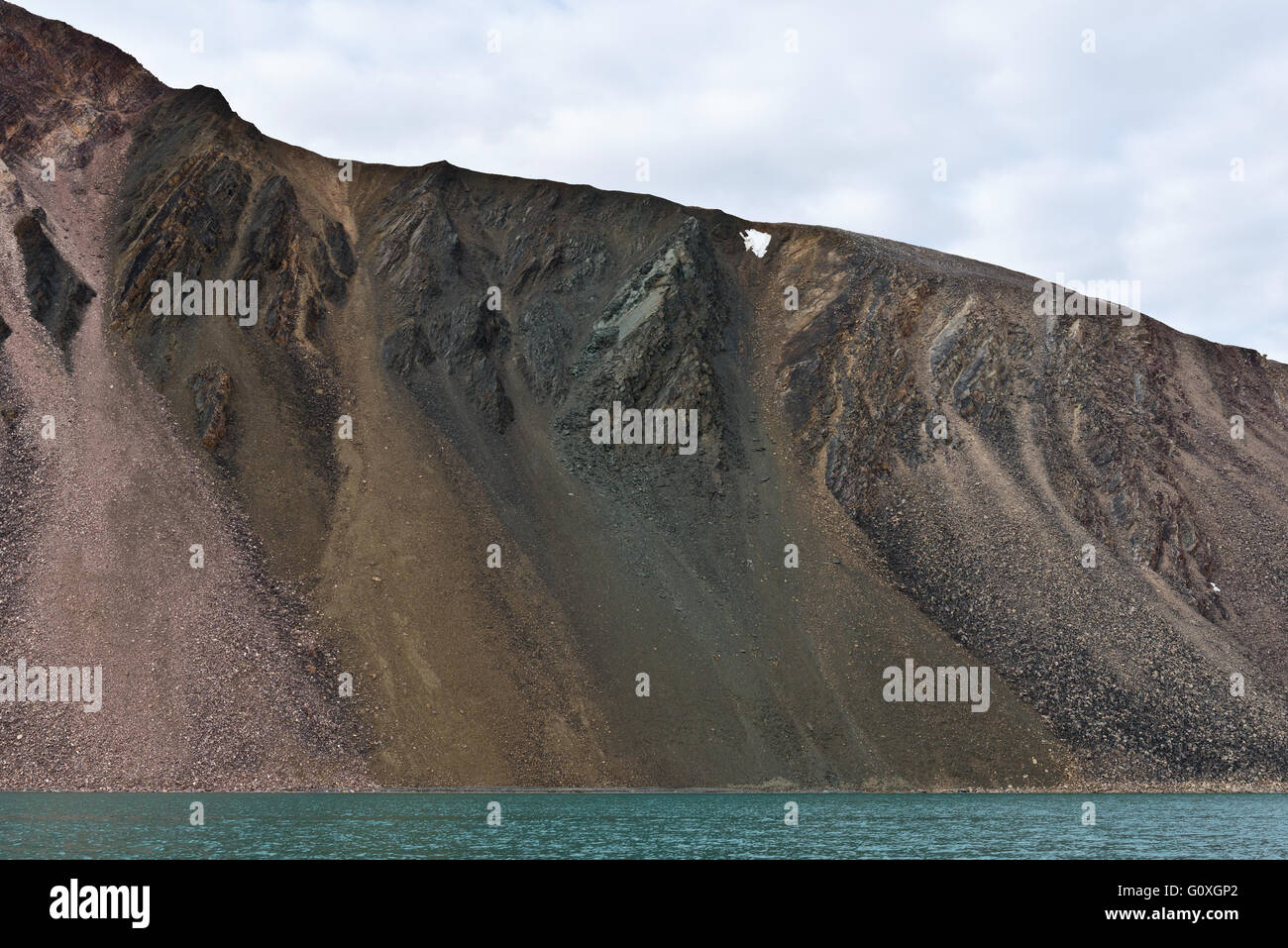 Different coloured cliffs at Murchinsonfjorden on Nordaustlandet in ...