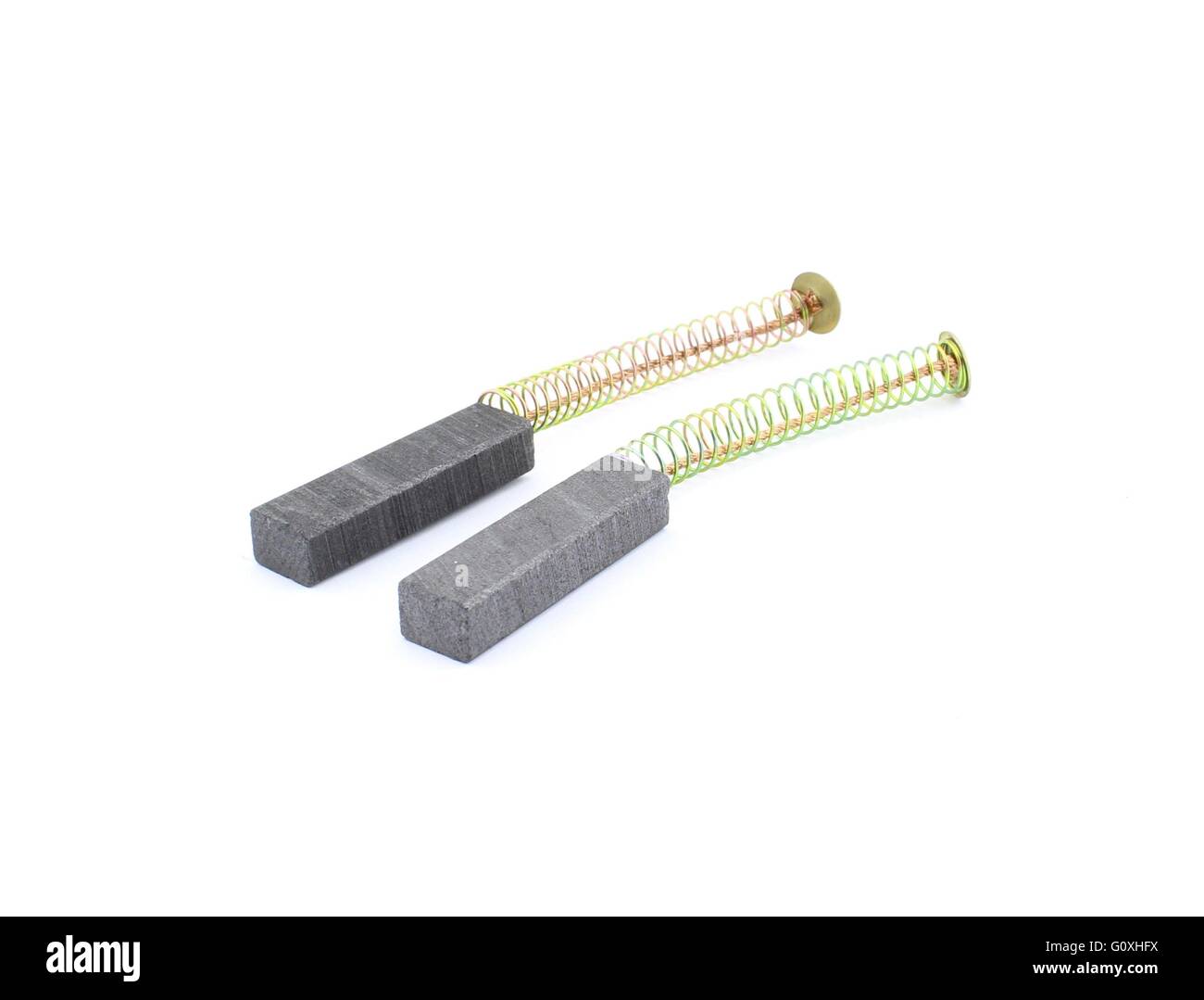 Carbon brush set with springs Stock Photo - Alamy