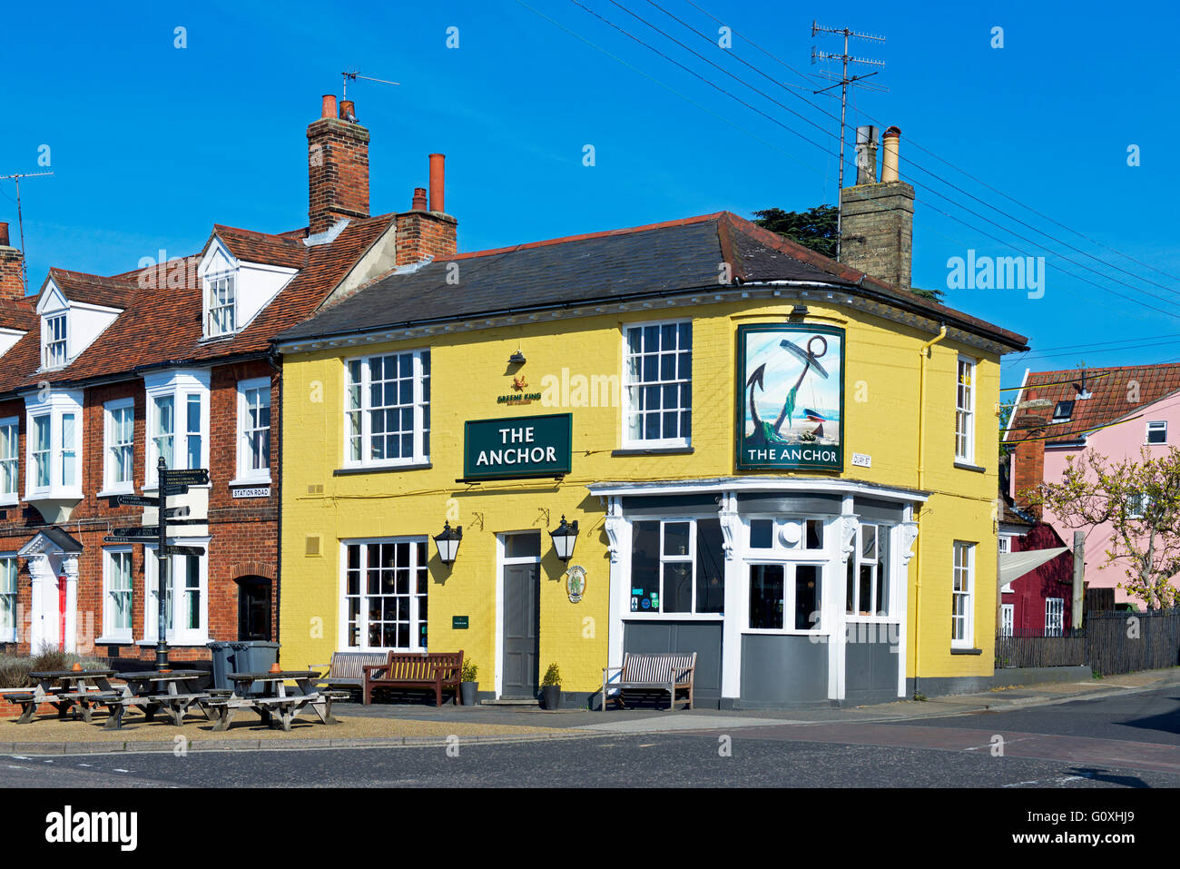 The Anchor pub in Woodbridge, Suffolk, England UK Stock Photo - Alamy