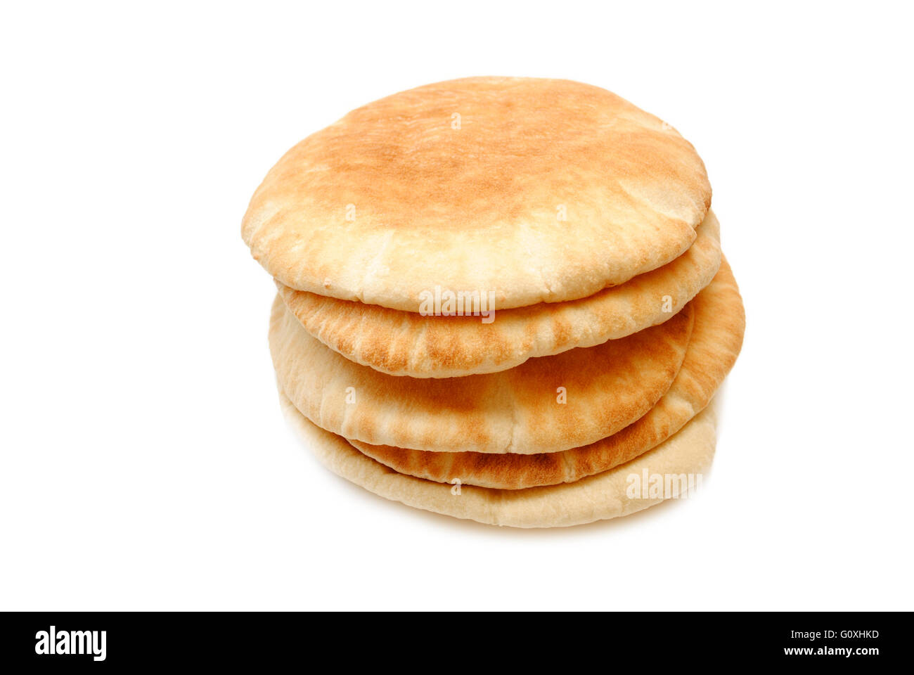 Garlic Pita Pocket Bread Stacked Stock Photo - Alamy