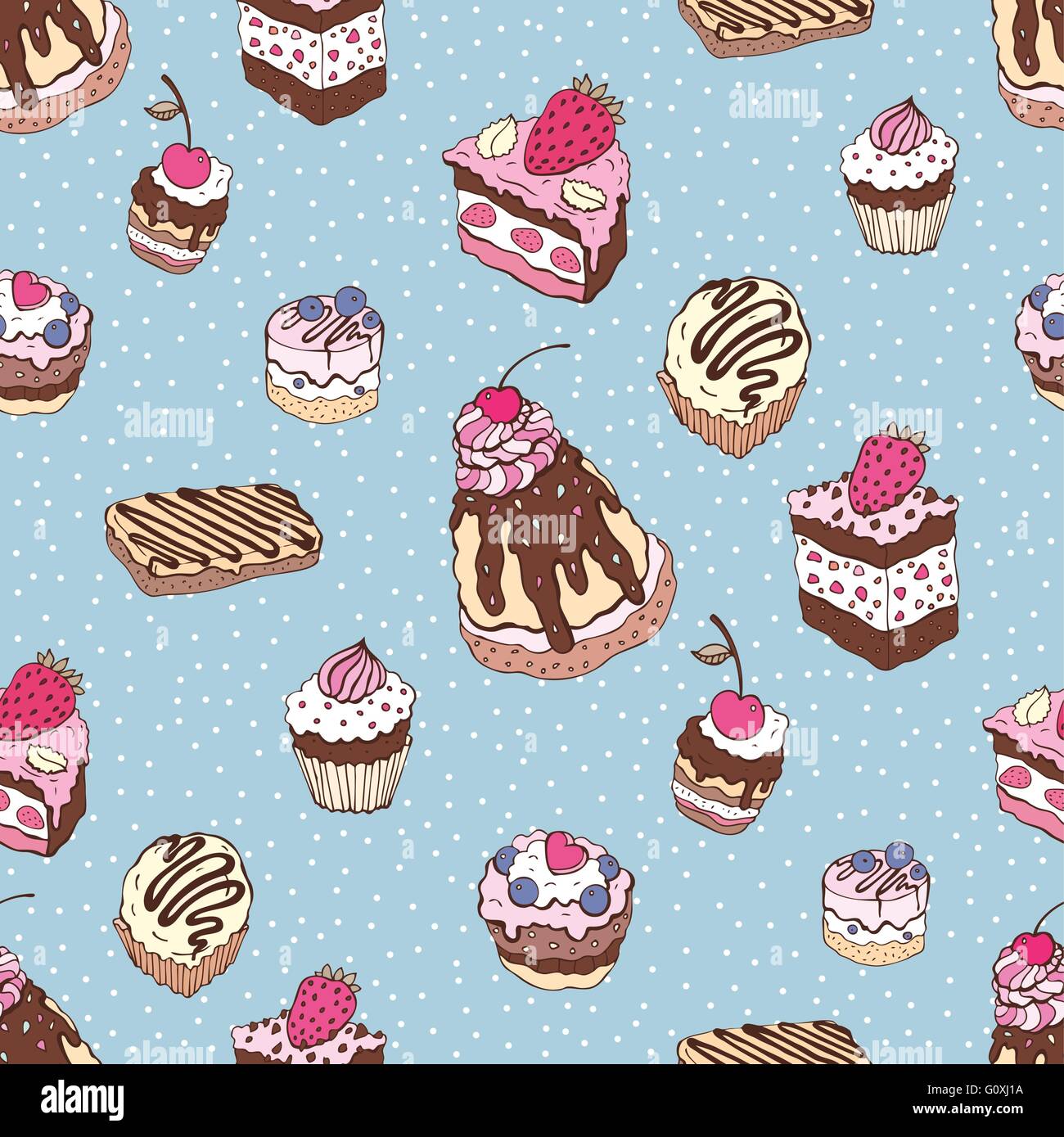 Seamless cupcake pattern Stock Vector Image & Art - Alamy