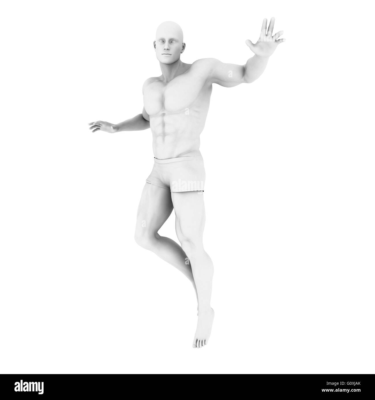 Superhero Pose With a Man in 3d Render Illustration Stock Photo - Alamy