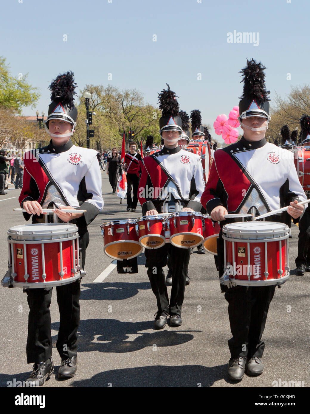High school marching band at 2016 National Cherry Blossom Festival ...