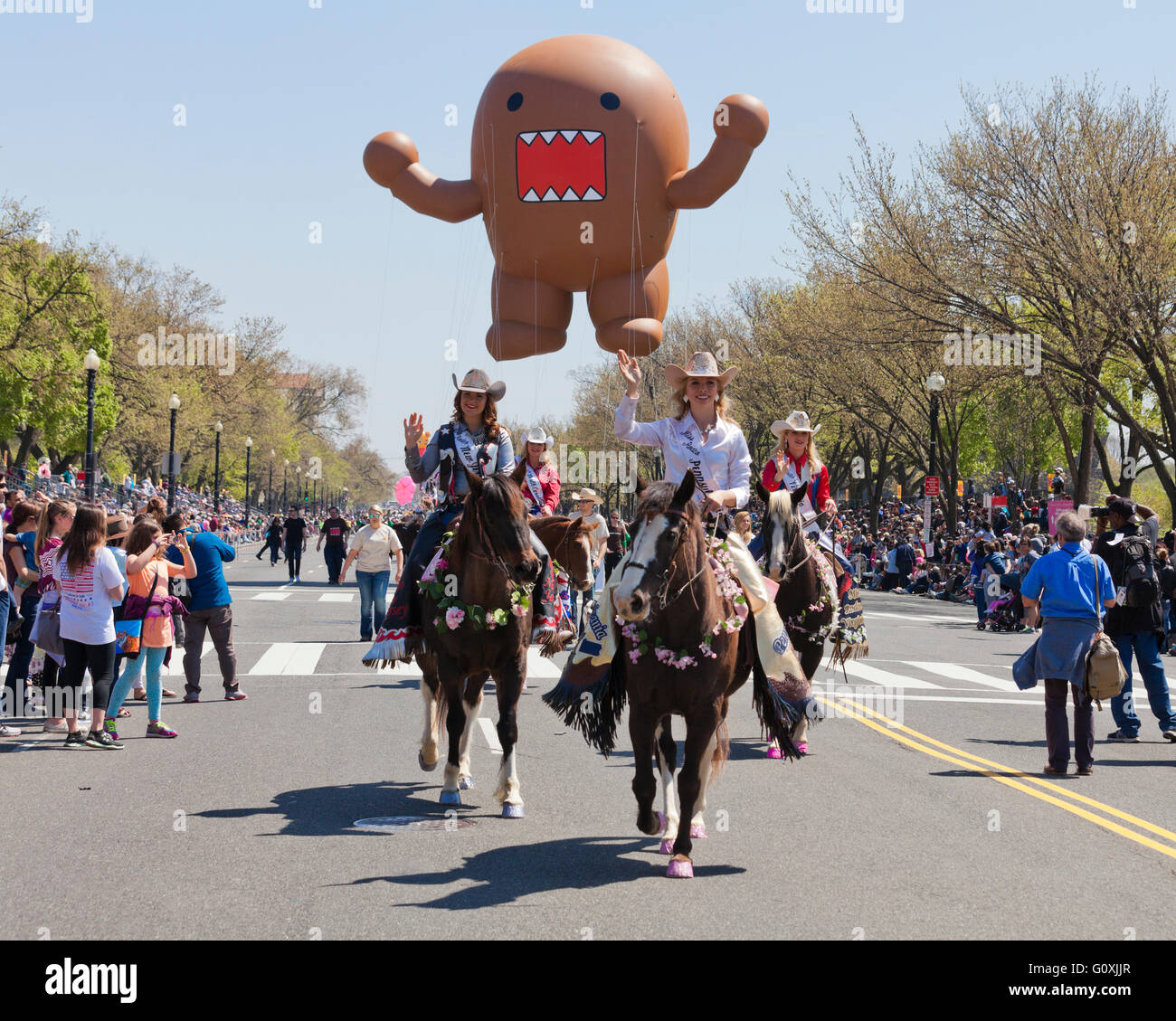 Domo-kun character (NHK mascot) balloon at National Cherry Blossom ...